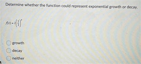 Answered Determine Whether The Function Could Represent Exponential Kunduz
