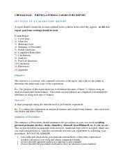 Writing A Formal Lab Report Essential Sections Guidelines Course Hero