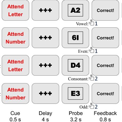 Cued Task Switching Task Timing Trial Types And Correct Responses Download Scientific