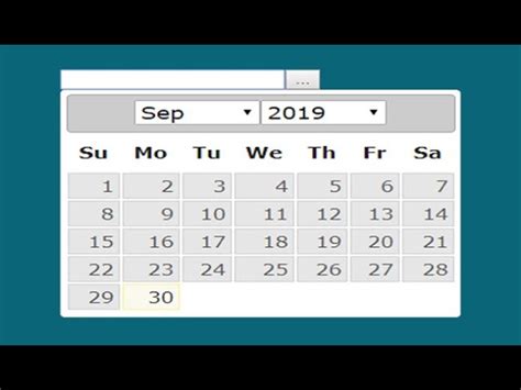 Asp Calendar Date Picker