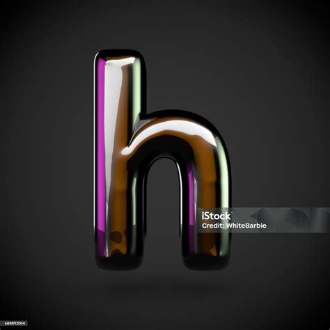 색 반사 광택 블랙 편지 H 소문자 0명에 대한 스톡 벡터 아트 및 기타 이미지 0명 3차원 형태 검은색 Istock