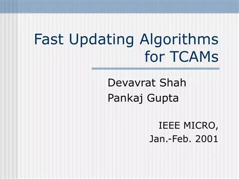 Ppt Fast Updating Algorithms For Tcams Powerpoint Presentation Free