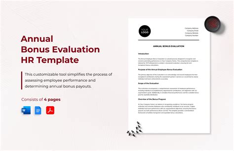 Annual Bonus Evaluation HR Template In Word PDF Google Docs Download Template Net