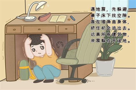 地震来临先躲避插画图片下载 正版图片402471384 摄图网