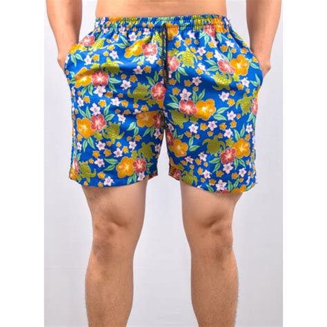 Shorts Praia Masculino Florido Azul Shopee Brasil
