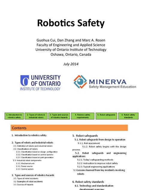 Robotics Safety Teaching Module Presentation Pdf Robotics Robot