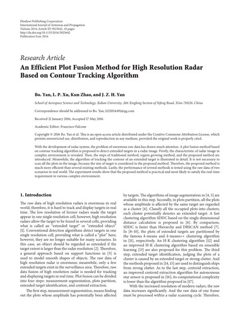 Pdf An Efficient Plot Fusion Method For High Resolution Radar Based On Contour Tracking Algorithm