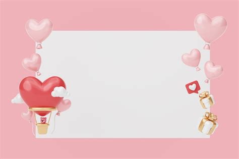 3d 발렌타인 데이 축하 배경 무료 Psd 파일