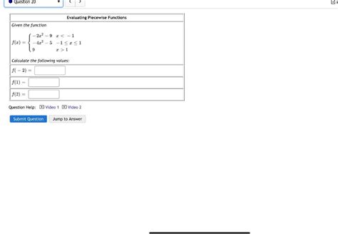Solved Question Evaluating Piecewise Functions Given The Chegg