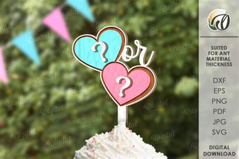 3d Gender Reveal Cake Topper Laser Cut · Creative Fabrica