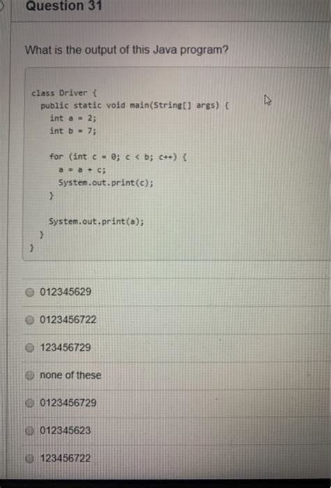 Solved Question What Is The Output Of This Java Program Chegg