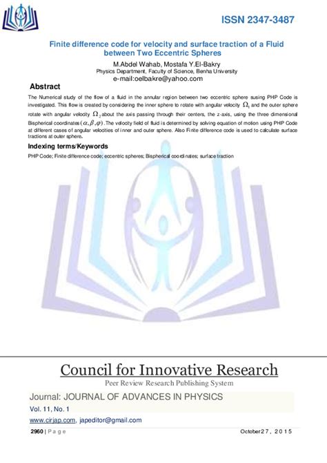 Pdf Finite Difference Code For Velocity And Surface Traction Of A