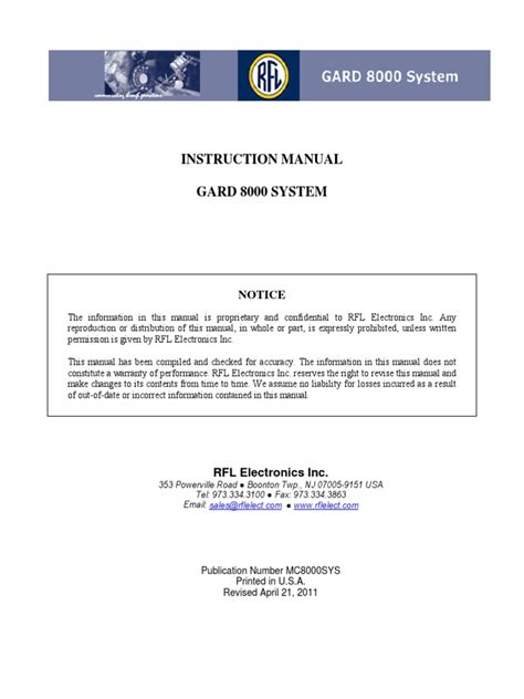 Manual Gard System 42111 Complete Pdf Programmable Logic