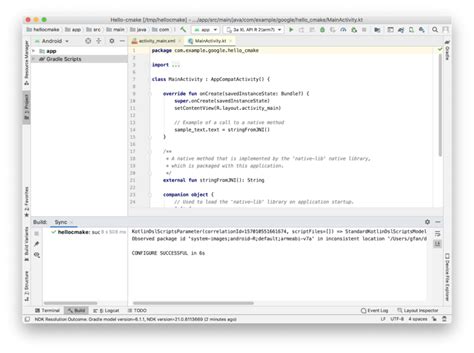 Deprecated Create Hello Cmake With Android Studio Android Developers