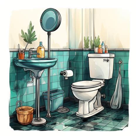Premium Ai Image Vector Illustration Of A Bathroom
