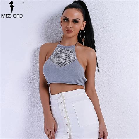 Buy Missord 2018 Women Sexy Halter Lace Up Off Shoulder Backless Hollow Out