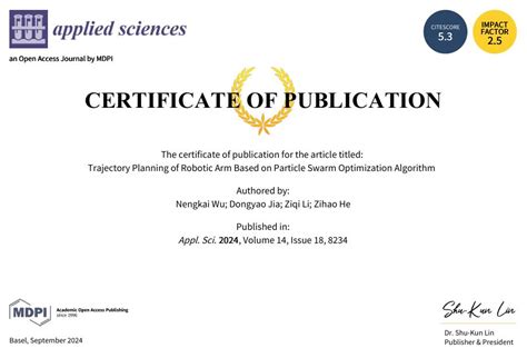 Steph Ke On Linkedin Trajectory Planning Robotic Arm Particle Swarm Optimization
