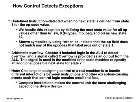 Ppt Cpe 442 Microprogramming And Exceptions Powerpoint Presentation