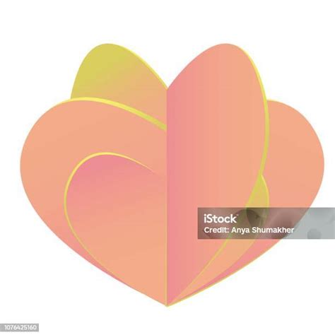 벡터 합성 핑크 심장 흰색 배경에 고립입니다 발렌타인 데이 로맨틱 벡터 일러스트입니다 전단지 초대장 카드에 대 한 디자인의 귀여운 요소입니다 0명에 대한 스톡 벡터 아트 및