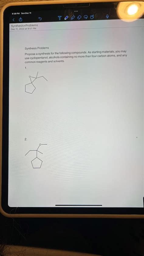 Solved Synthesis Problems Propose A Synthesis For The