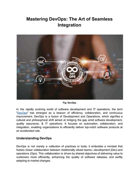 Mastering Devops The Art Of Seamless Integration Pdf