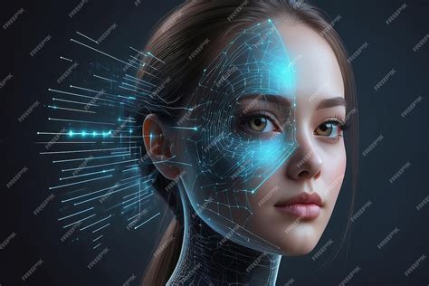 3d Face Recognition Illustration With Check Mark Concept Of Facial Recognition Face Id System