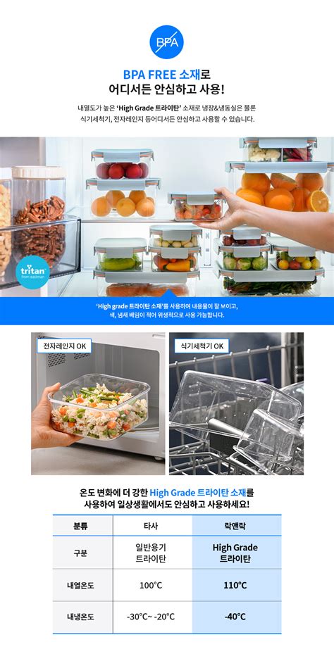 락앤락 비스프리 모듈러 플러스 정사각 600ml 민트 밀폐용기 반찬통