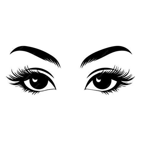 Premium Vector Eyes With A Soft Serene Expression And Soft Eyelashes Vector Illustration
