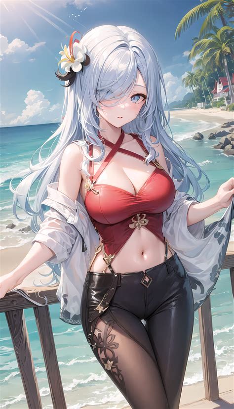 P站壁纸 Ai绘画 原神 申鹤 手机壁纸bright Sky 次元小镇