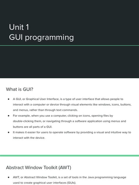Java Unit 1 Pdf Graphical User Interfaces Modelviewcontroller