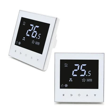 Flushed Mounted Modbus Digital Thermostat Fan Coil Unit Controller Smart Thermostat Hotowell