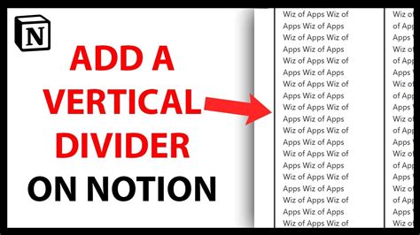 How To Add A Vertical Divider In Notion YouTube