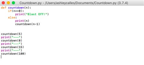 How To Write A Simple Countdown Recursive Function In Python 10 Steps Instructables