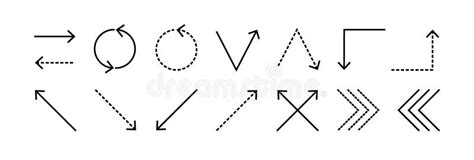 Arrow Icon Set With Editable Stroke Cursor Collection In Different