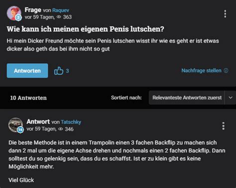 Eigenen Penis Lutschen Frage Für Einen Freund Rwirklichgutefrage