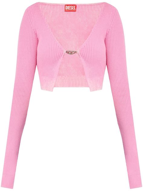 Diesel M Latina Ribbed Cotton Crop Top Pink Farfetch