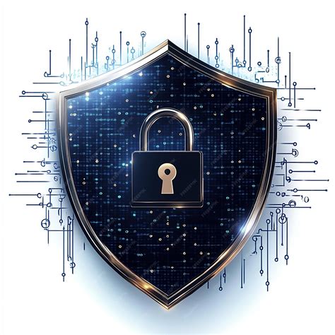 Cyber Security Shield With Digital Locks And Binary Code Modern