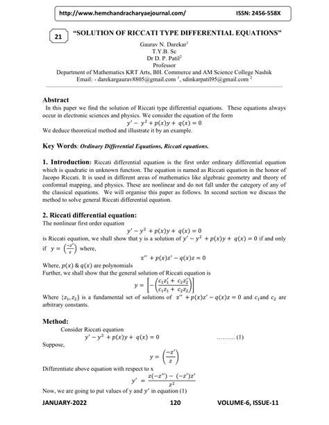 Pdf Solution Of Riccati Type Differential Equations