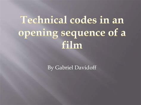 Pdf How The Technical Codes Create Meaning In An Introduction To A
