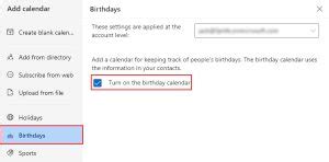 How To Add Birthdays To Outlook Calendar