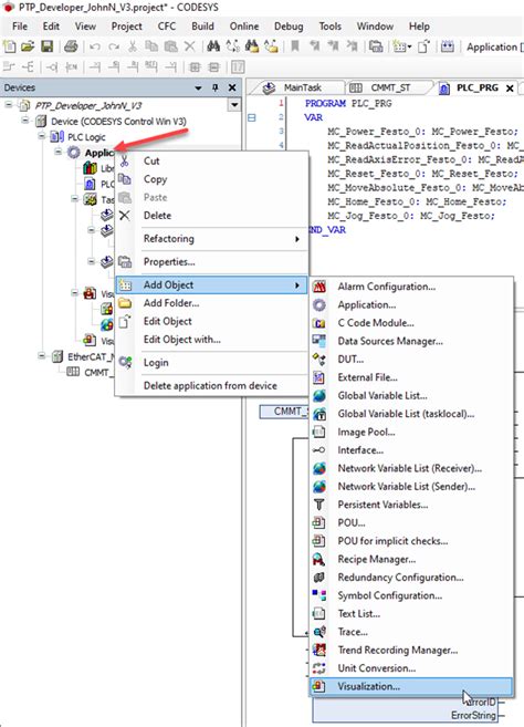 setting up cmmt using point to point ethercat version using codesys soft plc festo