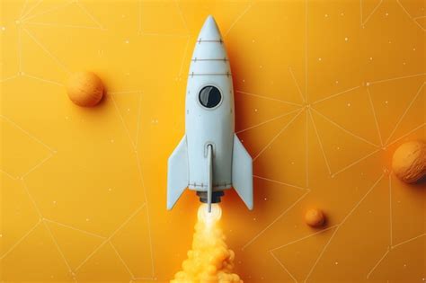 Premium Photo Model Rocket Launching Into Space