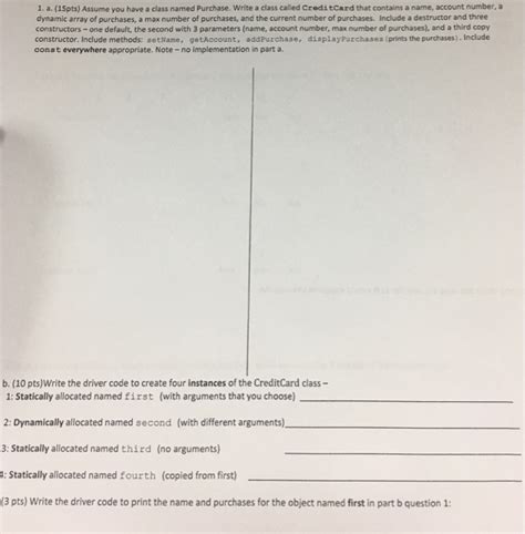 Solved 1 A 15pts Assume You Have A Class Named Purchase