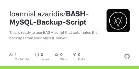 Github Ioannislazaridisbash Mysql Backup Script This Is Ready To Use Bash Script That