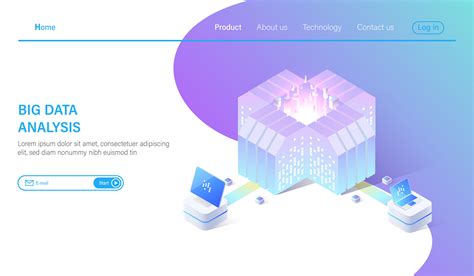 Big Data Isometric Vector Illustration Abstract 3d Hosting Server Or Data Center Room