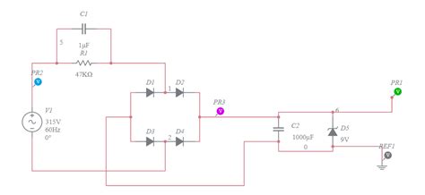 Capacitive Dropper Circuit Multisim Live