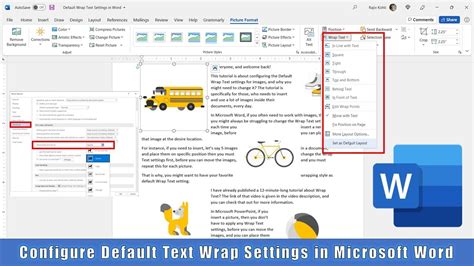 How To Configure Default Wrap Text Settings In Microsoft Word Tutorial