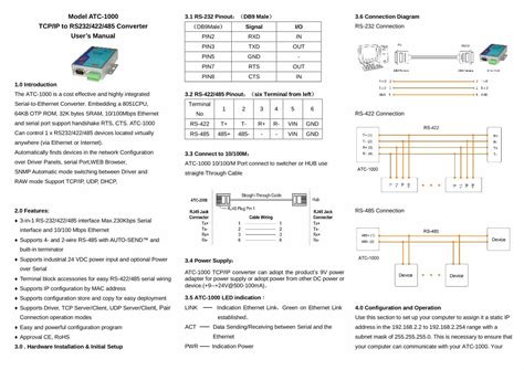 Pdf Model Atc 1000 31 Rs 232 Pinout Db9 Male Tcpip · Model Atc