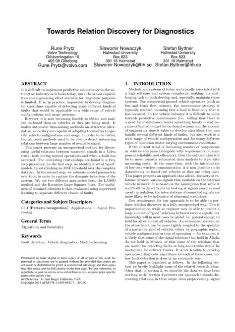Pdf Towards Relation Discovery For Diagnostics