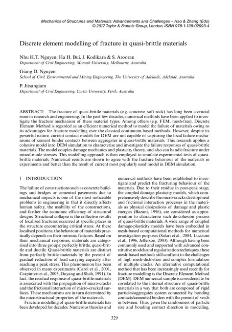 Download Pdf Discrete Element Modelling Of Fracture In Quasi Brittle